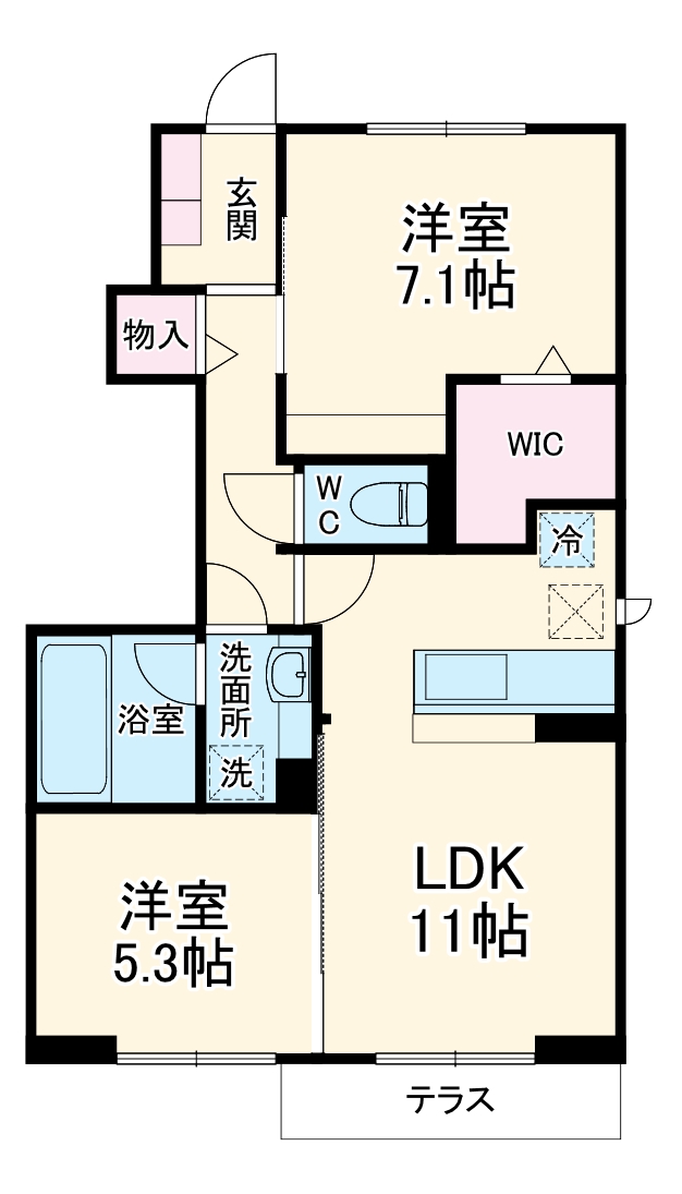 ラシーヌB 102号室(北柏駅/1階/2LDK)の賃貸物件(賃貸アパート)【ハウスコム】