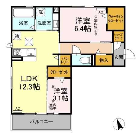 ミルコート 103号室(新木曽川駅/1階/2LDK)の賃貸物件(賃貸アパート)【ハウスコム】