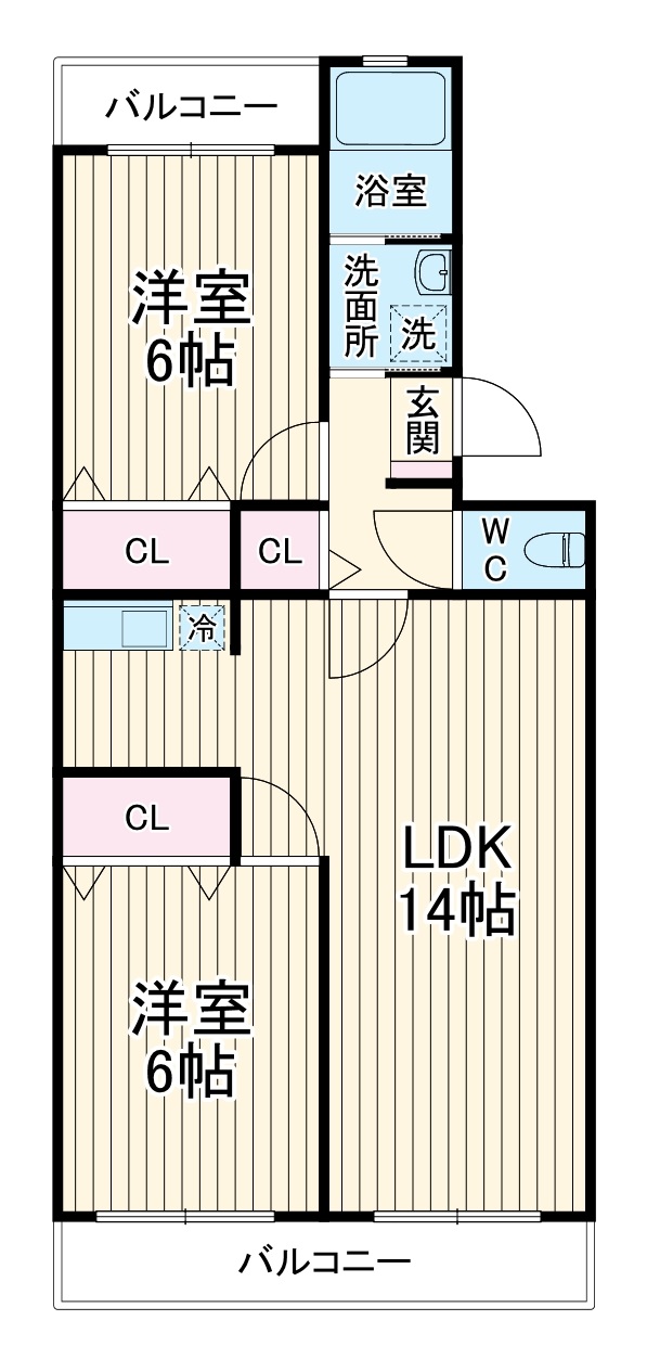 エクセラン・ヴィー 402号室(読売ランド前駅/4階/2LDK)の賃貸物件(賃貸マンション)【ハウスコム】