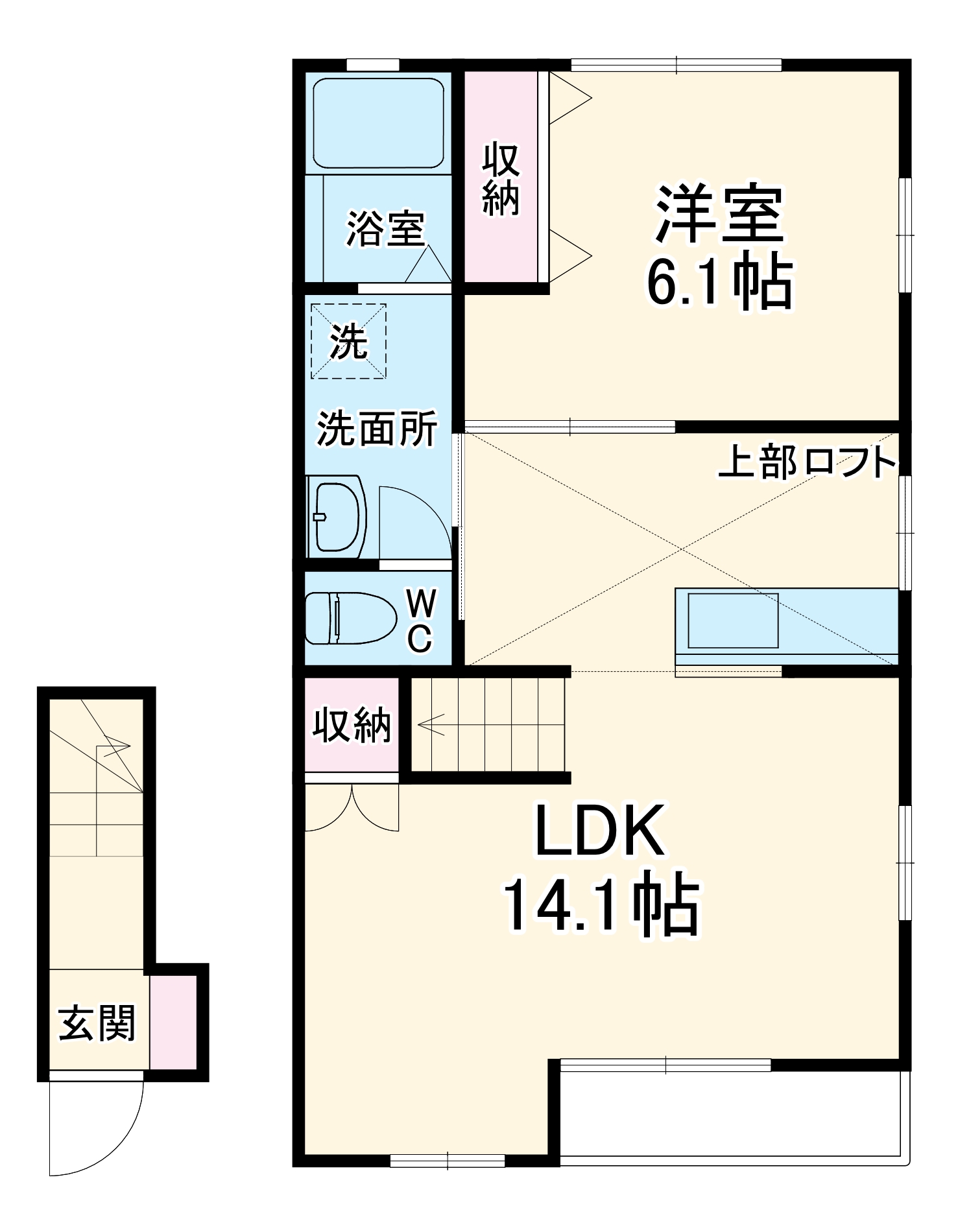 オークタウンA棟 203号室(辻堂駅/2階/1LDK)の賃貸物件(賃貸アパート)【ハウスコム】