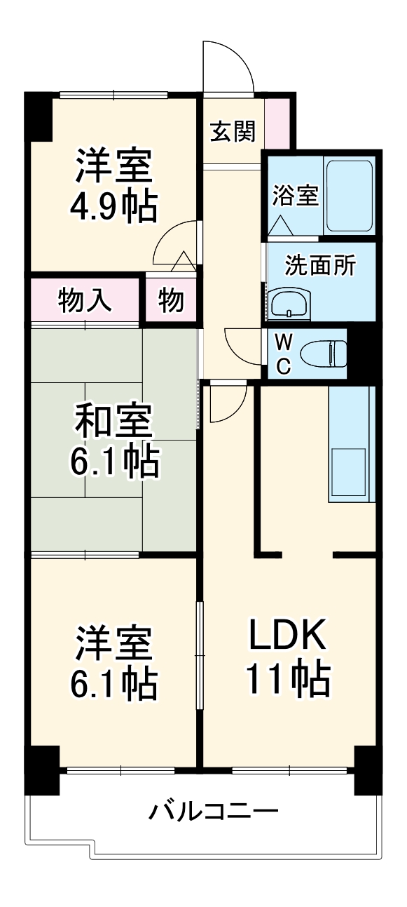 セントヒルダス 702号室(西岐阜駅/7階/3LDK)の賃貸物件(賃貸アパート)【ハウスコム】